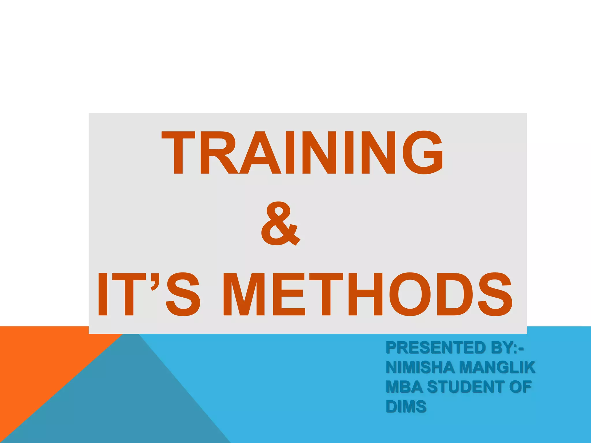 Traininganditsmethod all | PDF