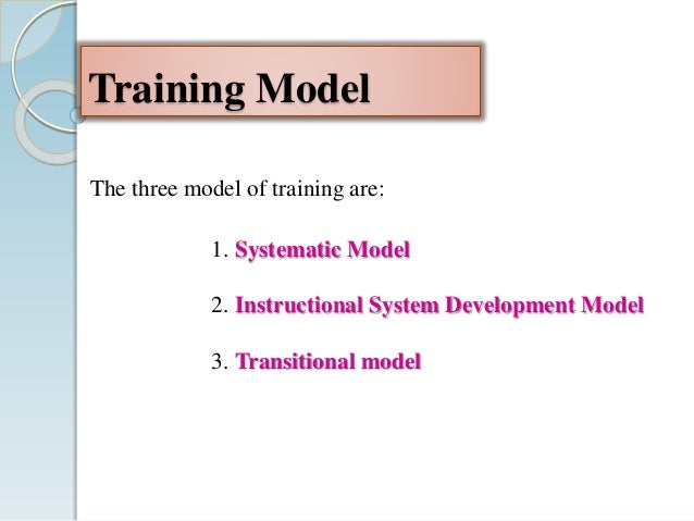 Training and its objectives