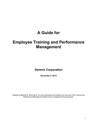 Training and Performance Management Guide | DOC