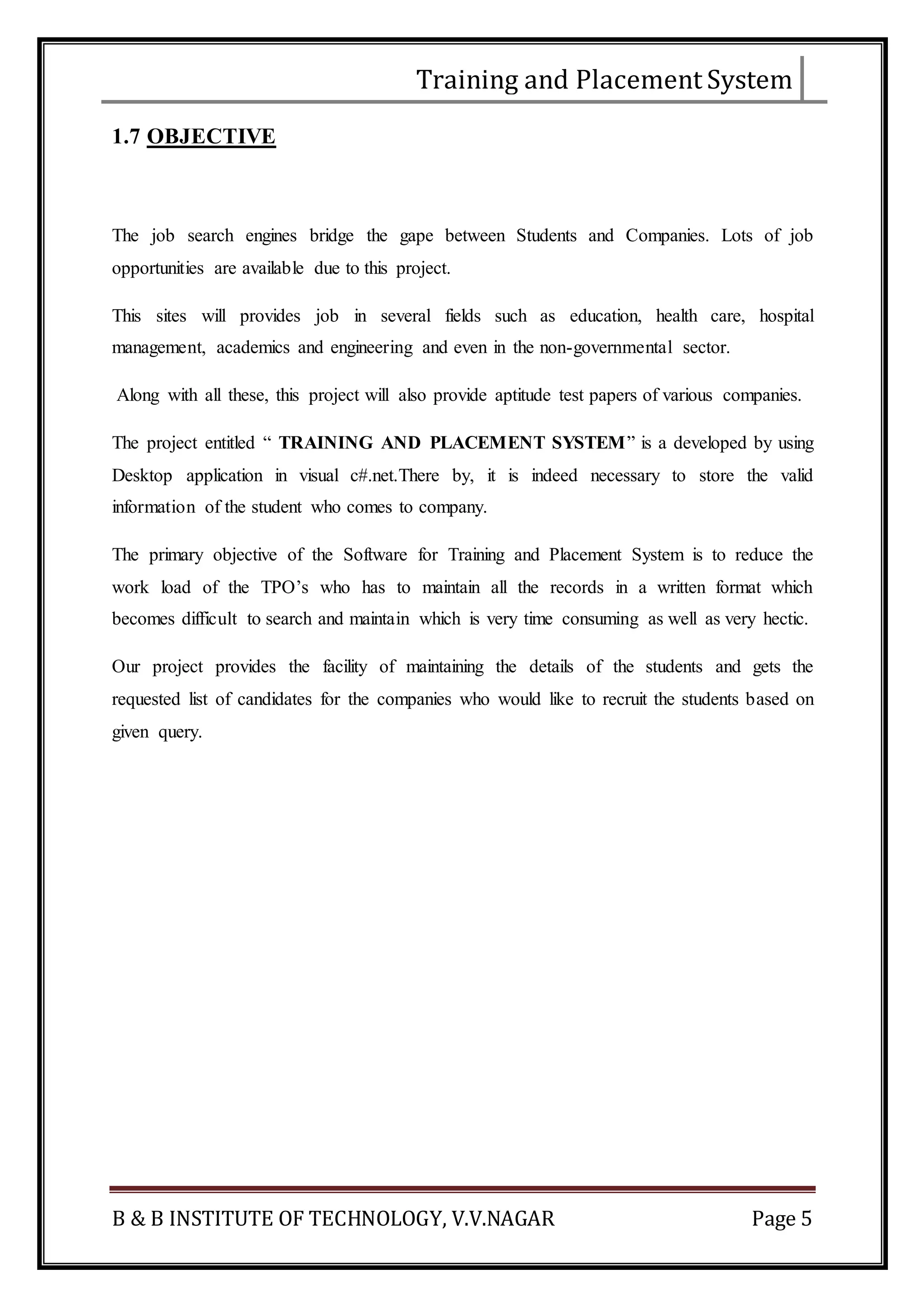 Training and placement | DOCX