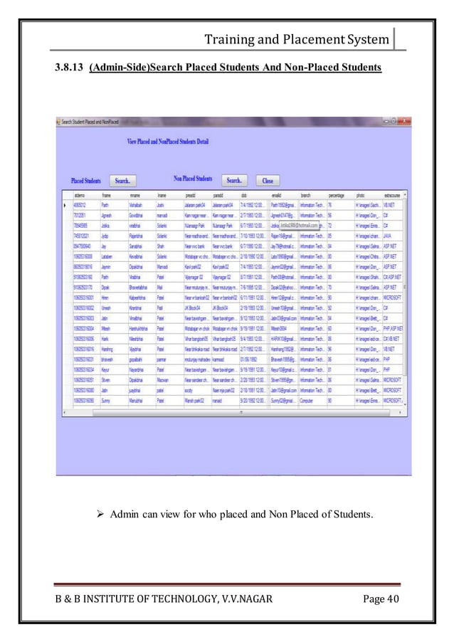 Training and placement | DOCX | Databases | Computer Software and ...