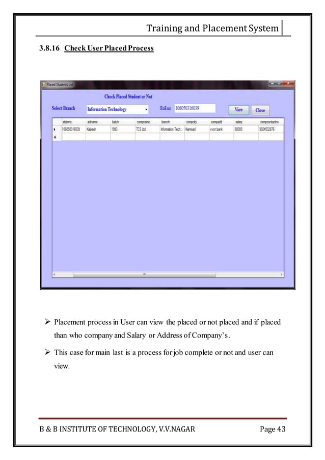 Training and placement | DOCX | Databases | Computer Software and ...