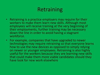 Training and retraining of employees | PPTX