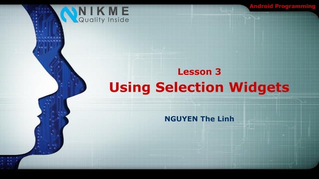 [Android] Using Selection Widgets | PDF