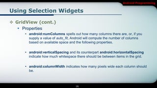[Android] Using Selection Widgets | PDF