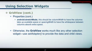 [Android] Using Selection Widgets | PDF