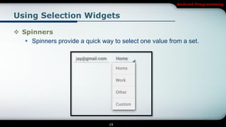 [Android] Using Selection Widgets | PDF