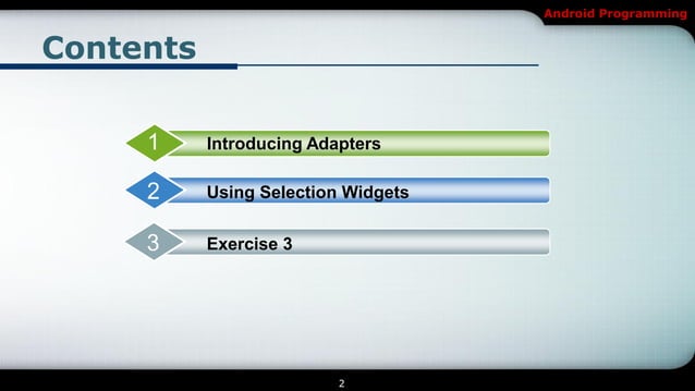 [Android] Using Selection Widgets | PDF