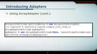 [Android] Using Selection Widgets | PDF