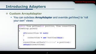 [Android] Using Selection Widgets | PDF