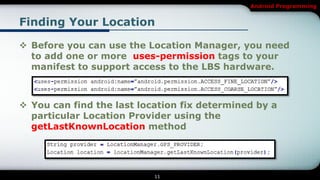 [Android] Maps, Geocoding and Location-Based Services | PPT