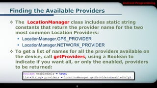 [Android] Maps, Geocoding and Location-Based Services | PPT
