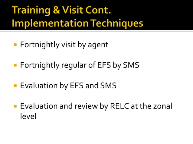 Training and visit (T & V) in Agriculture Extension | PPTX