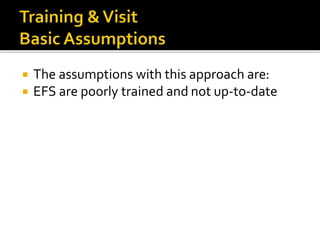 Training and visit (T & V) in Agriculture Extension | PPTX