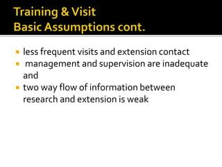 Training and visit (T & V) in Agriculture Extension | PPTX