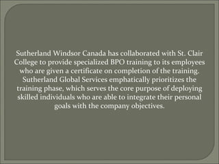 Training at sutherland global services | PPT