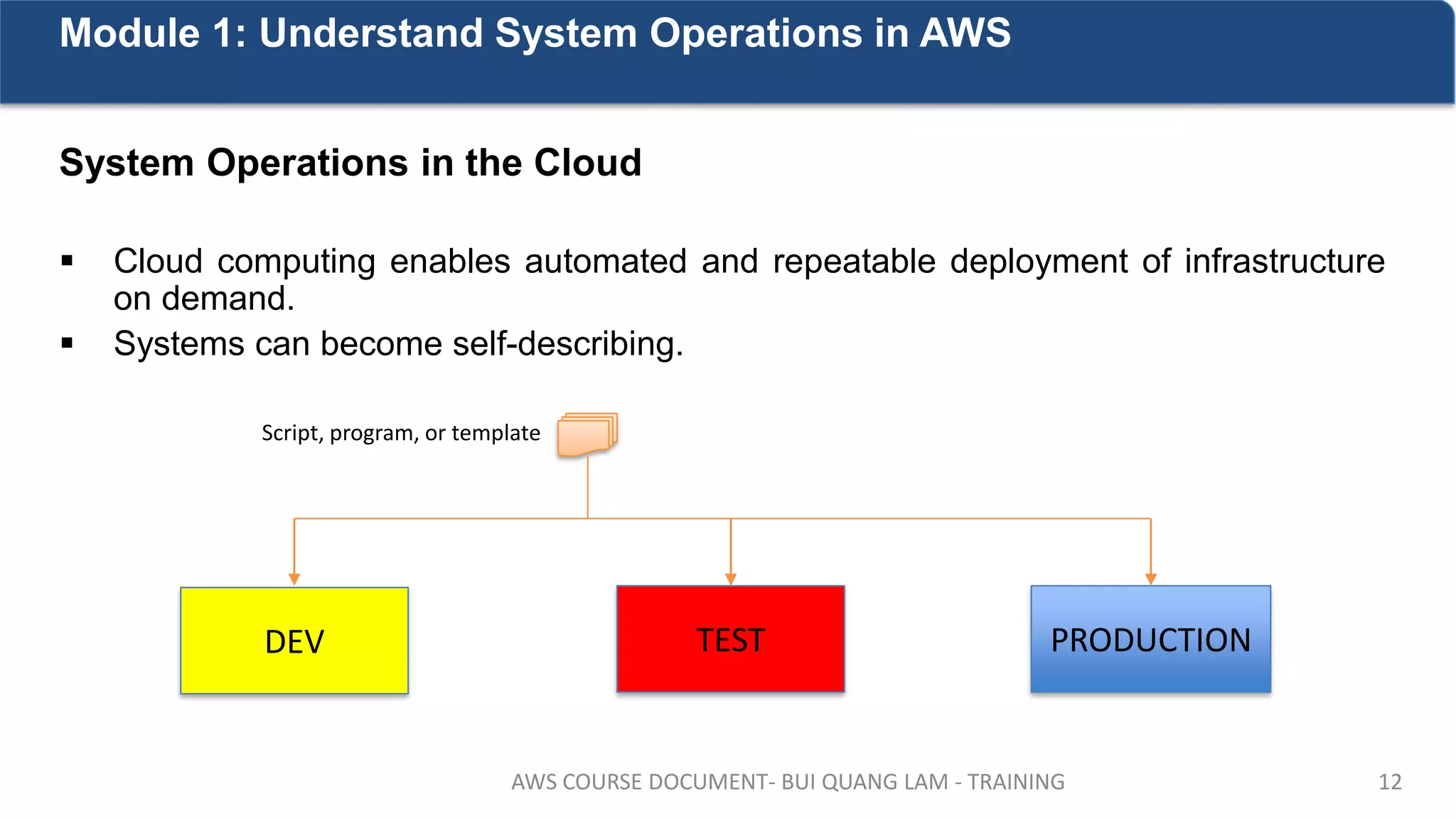 Training AWS: Module 1 - System Operation in AWS | PDF