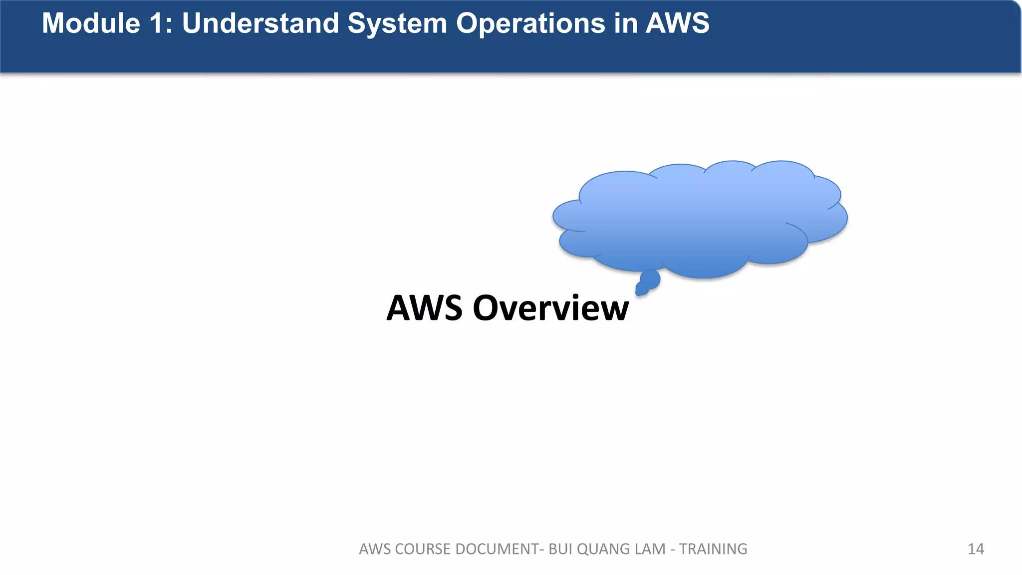 Training AWS: Module 1 - System Operation in AWS | PDF