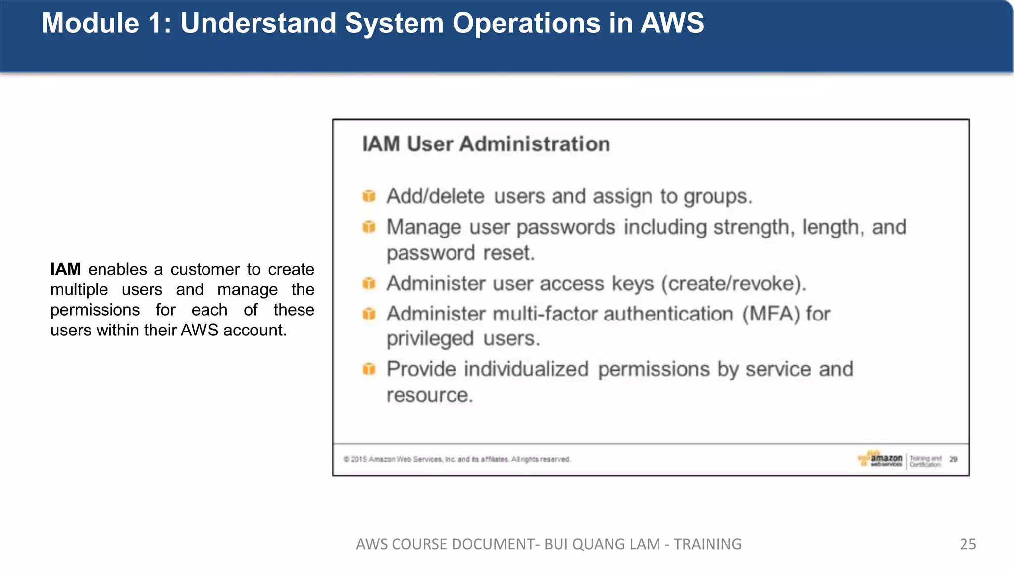 Training AWS: Module 1 - System Operation in AWS | PDF