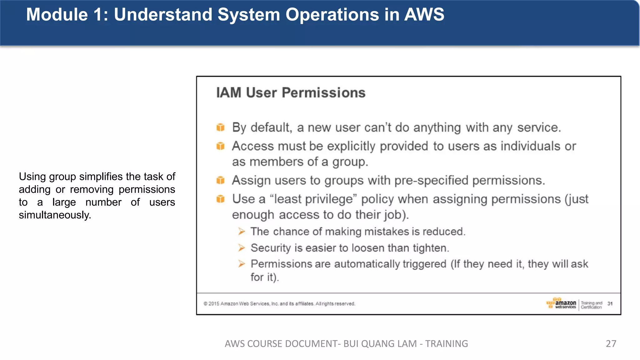 Training AWS: Module 1 - System Operation in AWS | PDF