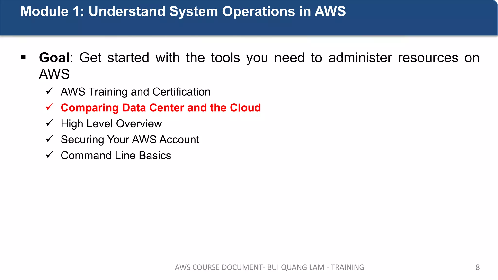 Training AWS: Module 1 - System Operation in AWS | PDF