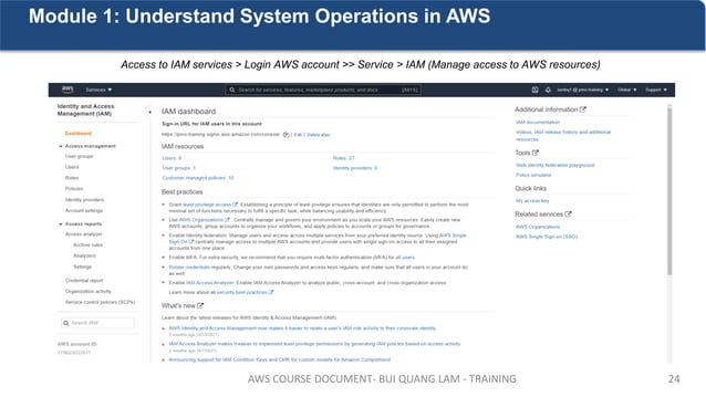 Training AWS: Module 1 - System Operation in AWS | PDF