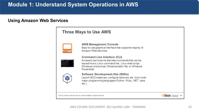 Training AWS: Module 1 - System Operation in AWS | PDF