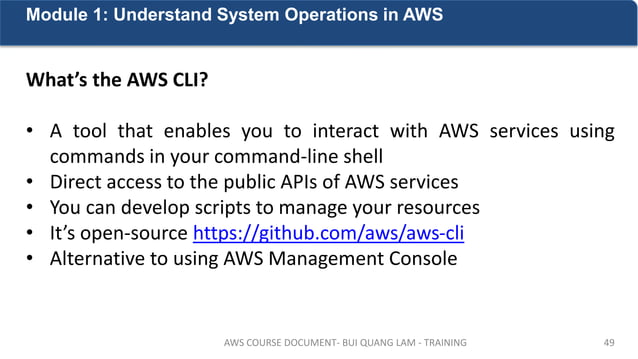 Training AWS: Module 1 - System Operation in AWS | PDF