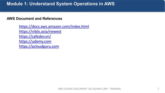 Training AWS: Module 1 - System Operation in AWS | PDF