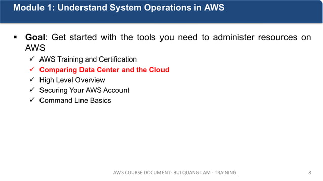 Training AWS: Module 1 - System Operation in AWS | PDF