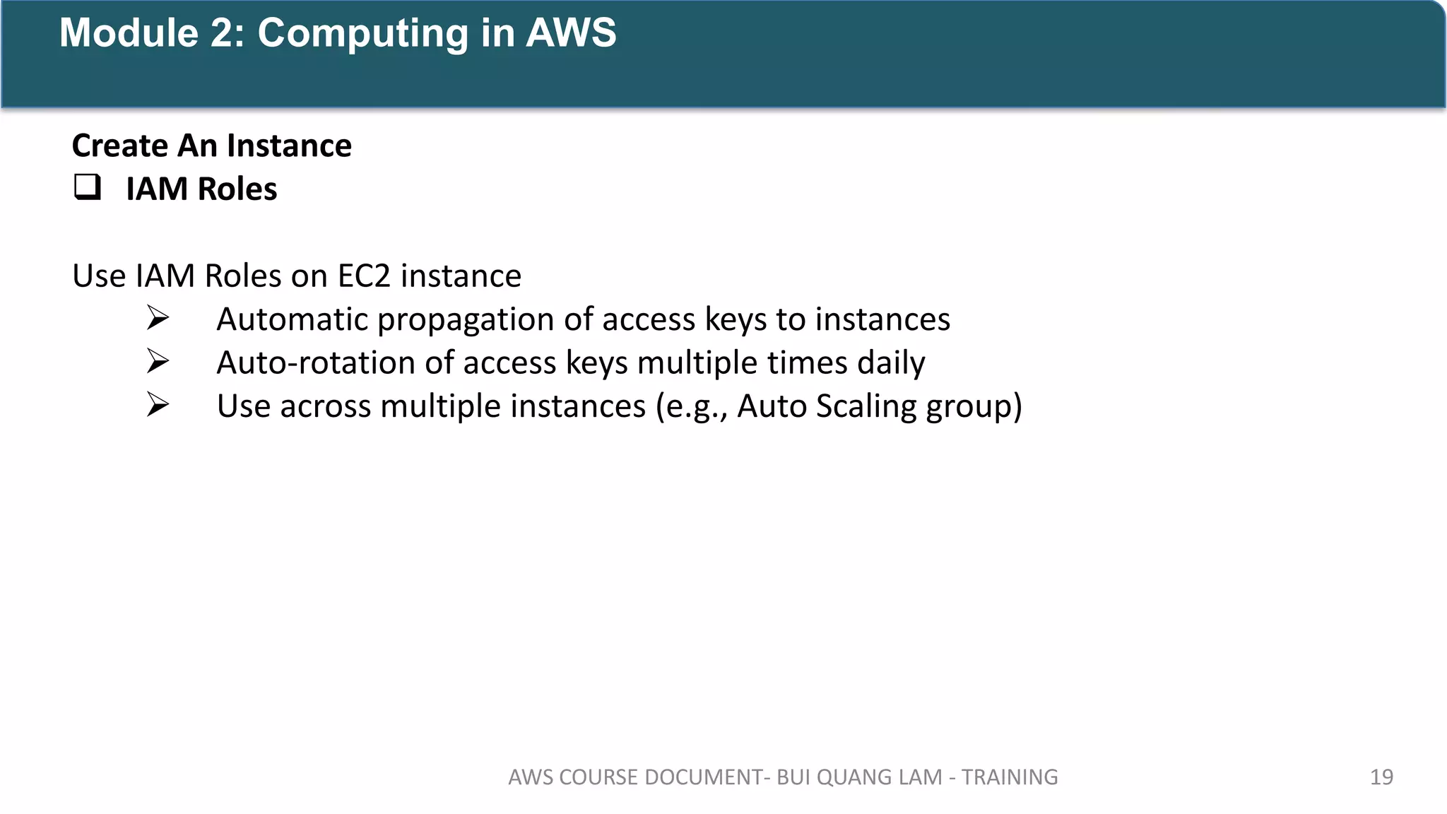 Training AWS: Module 2 - Computing in AWS | PDF