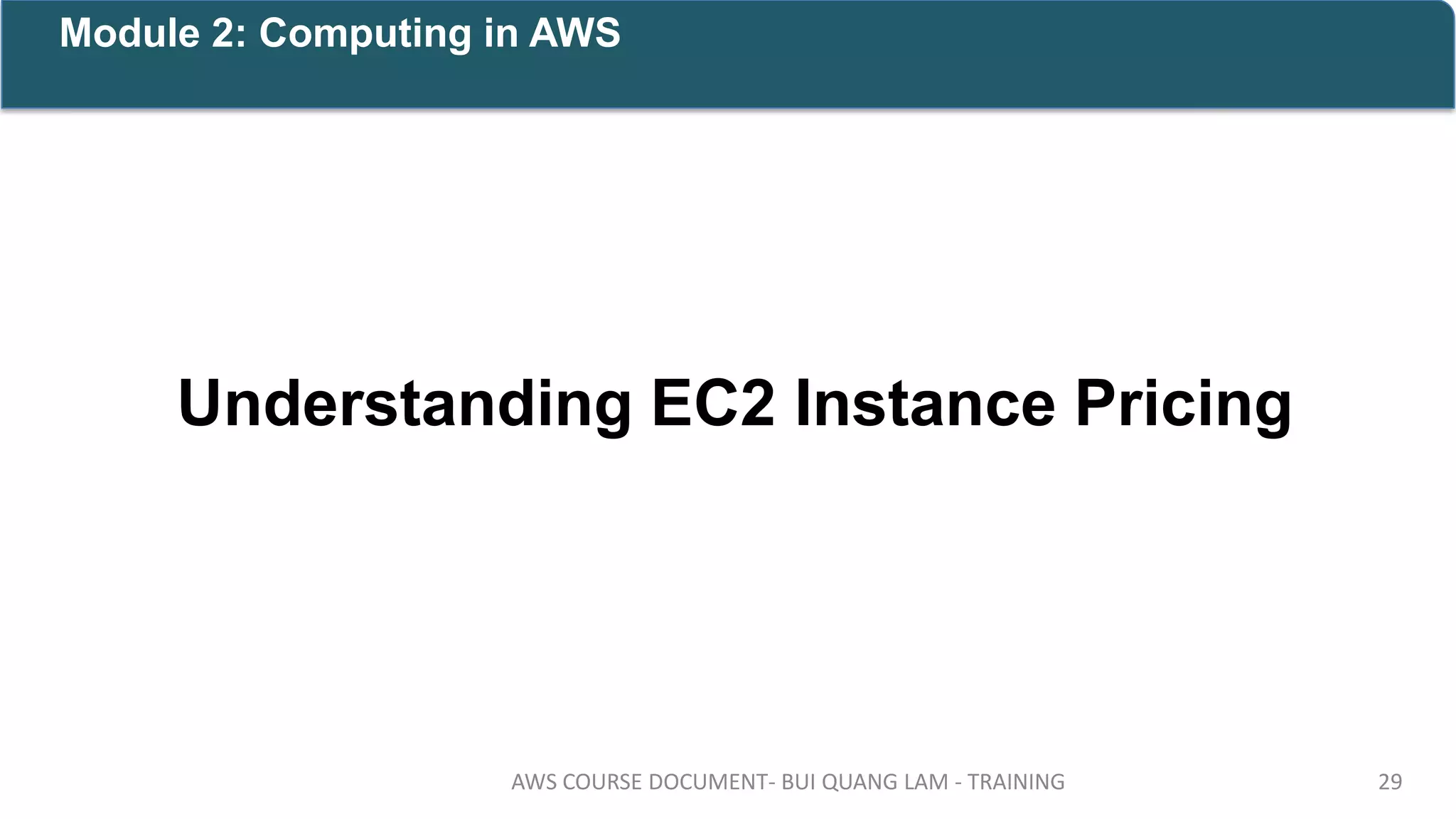 Training AWS: Module 2 - Computing in AWS | PDF
