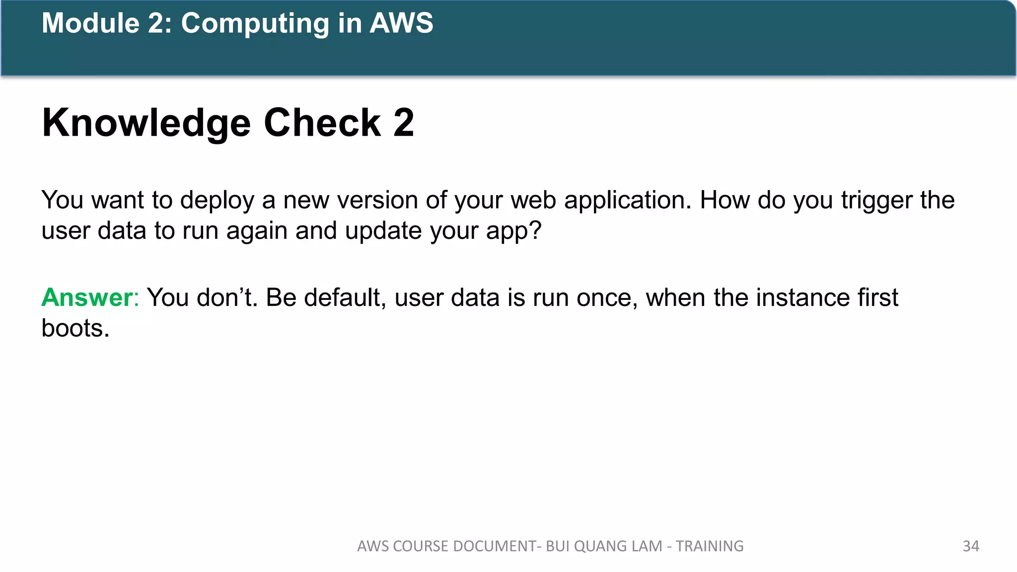 Training AWS: Module 2 - Computing in AWS | PDF