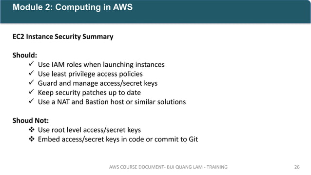 Training AWS: Module 2 - Computing in AWS | PPT