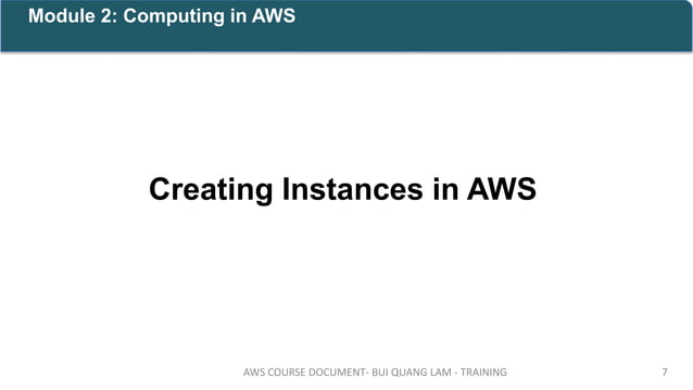 Training AWS: Module 2 - Computing in AWS | PPT