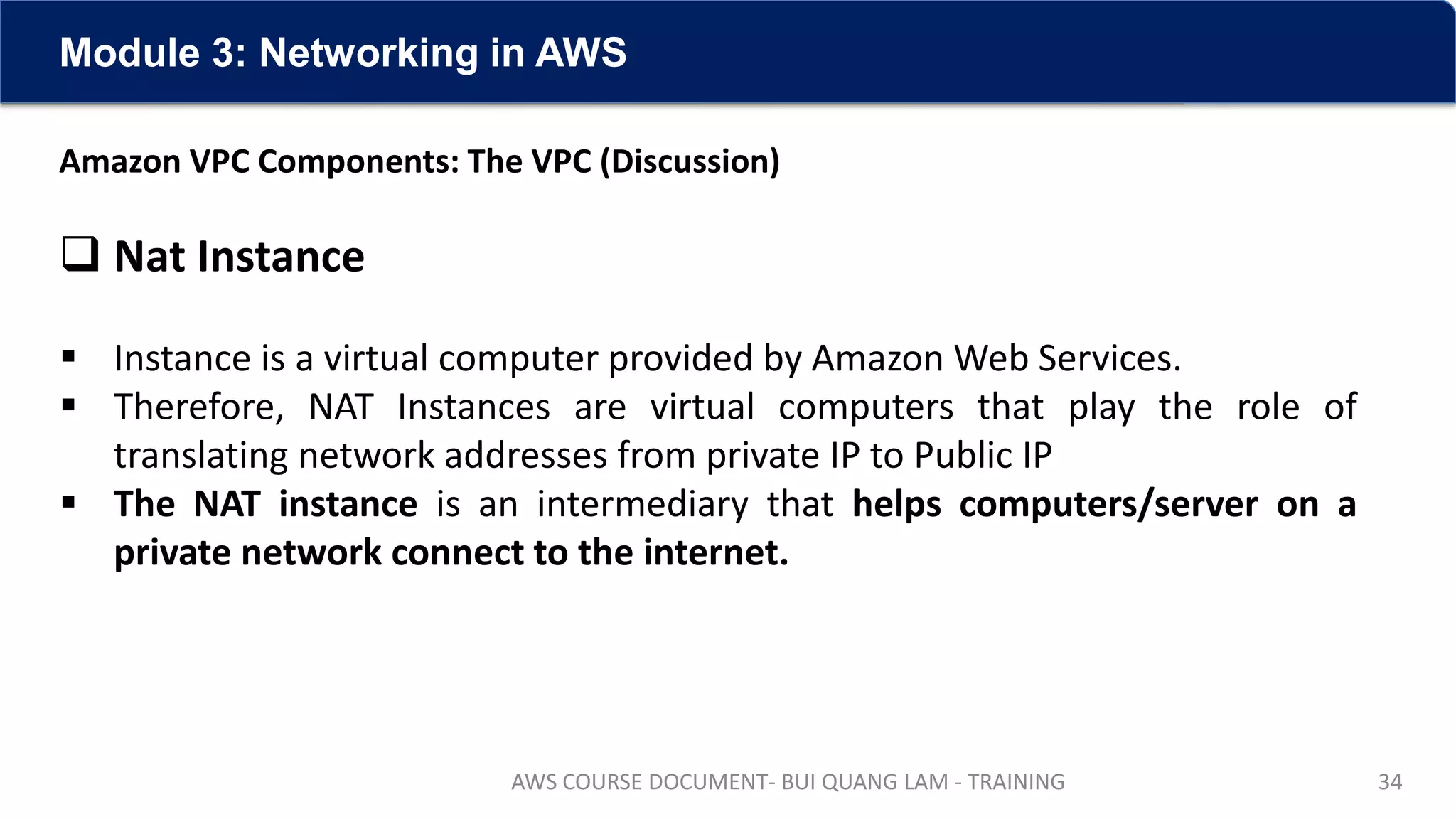 Training AWS: Module 3 - Networking in AWS | PDF