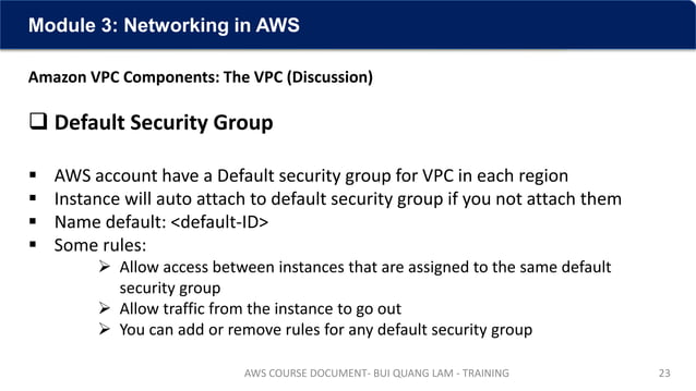 Training AWS: Module 3 - Networking in AWS | PDF