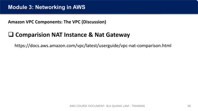 Training AWS: Module 3 - Networking in AWS | PDF