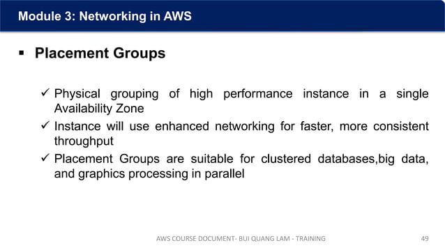 Training AWS: Module 3 - Networking in AWS | PDF