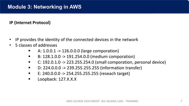 Training AWS: Module 3 - Networking in AWS | PDF