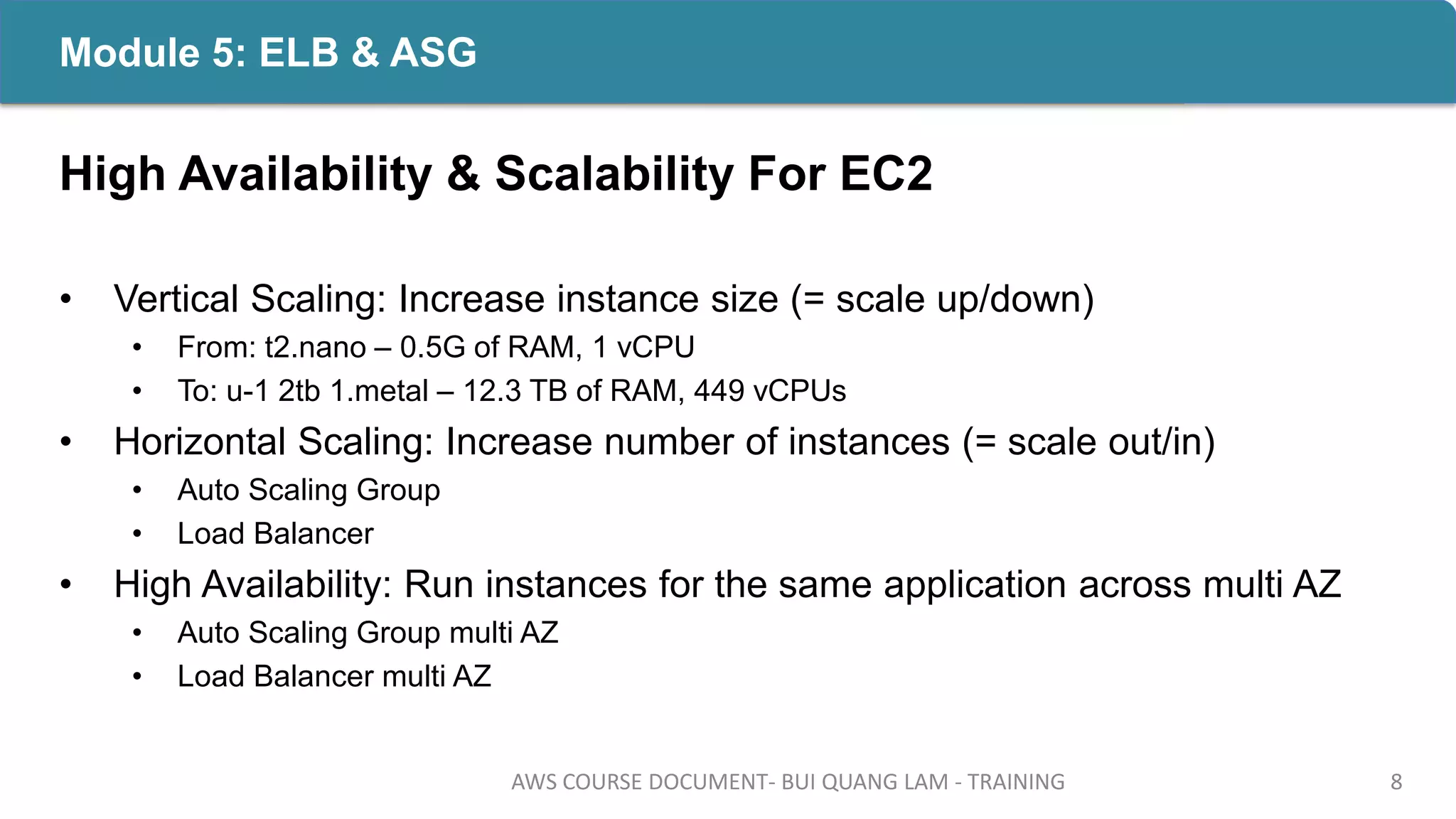 Training AWS: Module 5 - Elastic Load Balancing & ASG | PDF