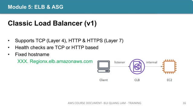 Training AWS: Module 5 - Elastic Load Balancing & ASG | PPT