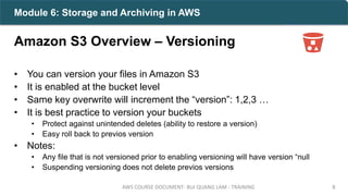 Training AWS: Module 6 - Storage S3 in AWS | PDF
