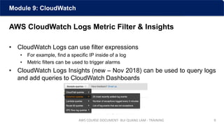 Training AWS: Module 9 - CloudWatch | PDF