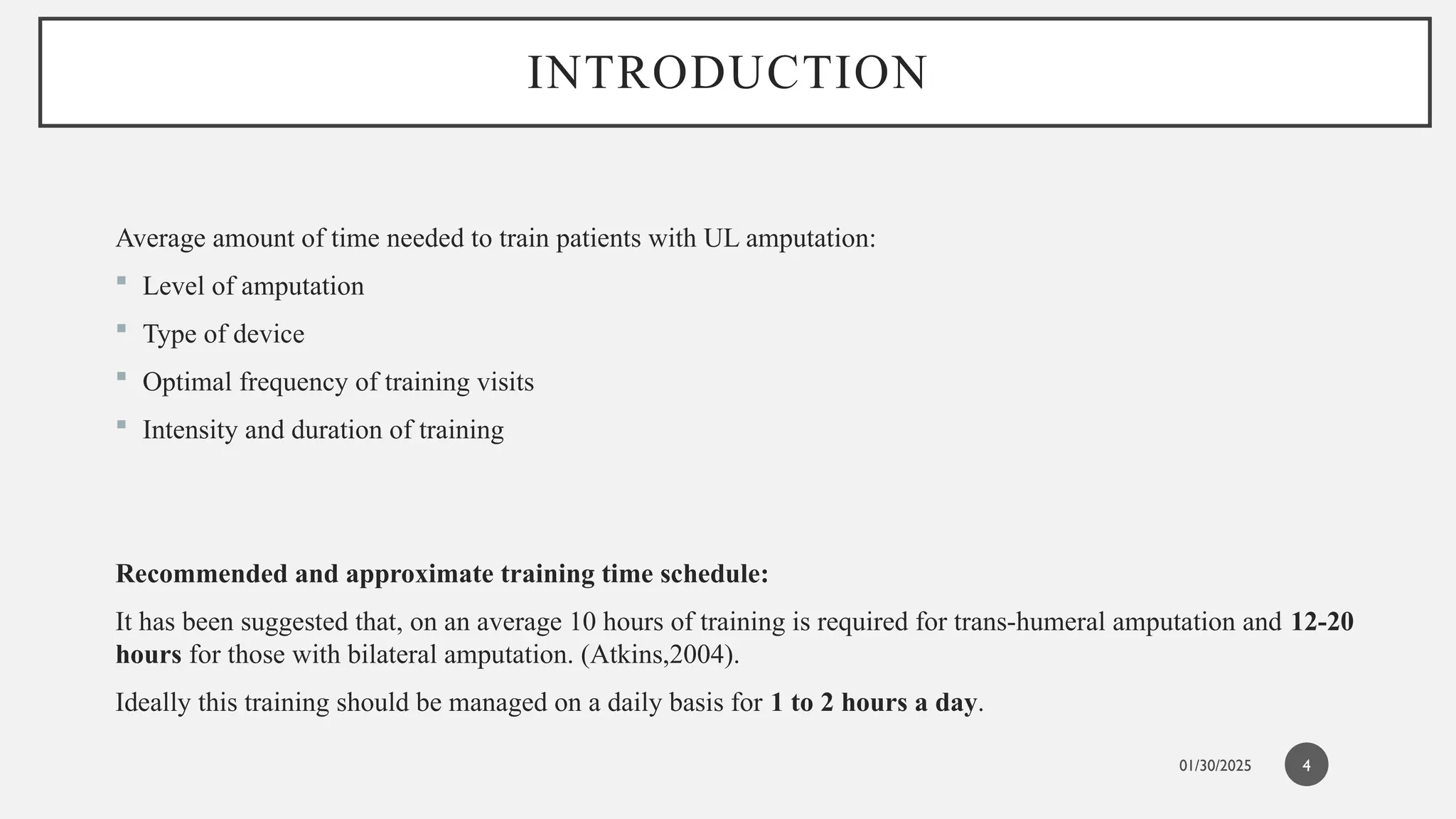 Training Bilateral Trans-humeral Amputee | PPTX