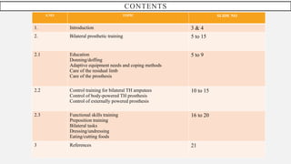 Training Bilateral Trans-humeral Amputee | PPTX