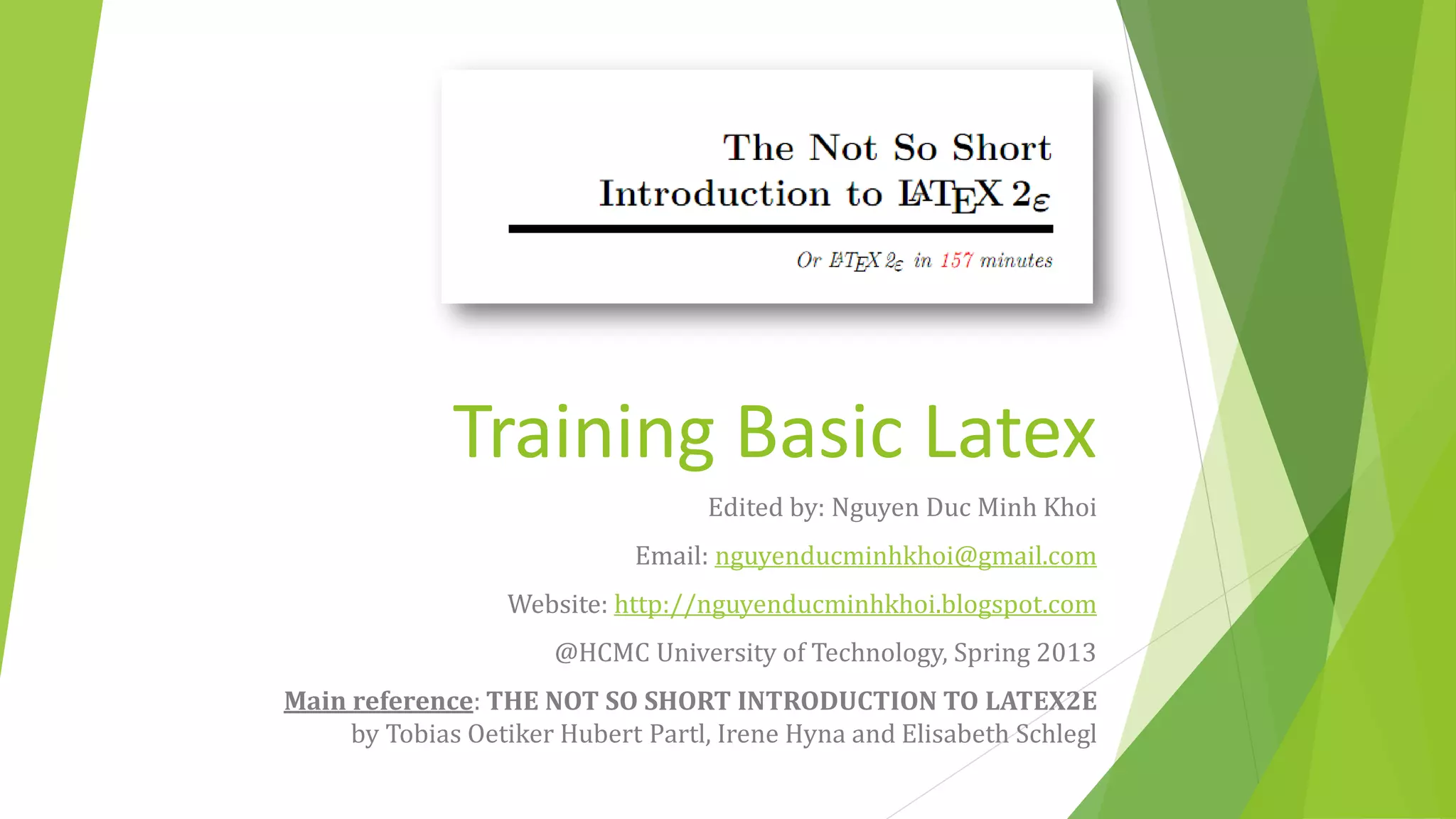 Training basic latex | PDF | Desktop Publishing | Computer Software and ...