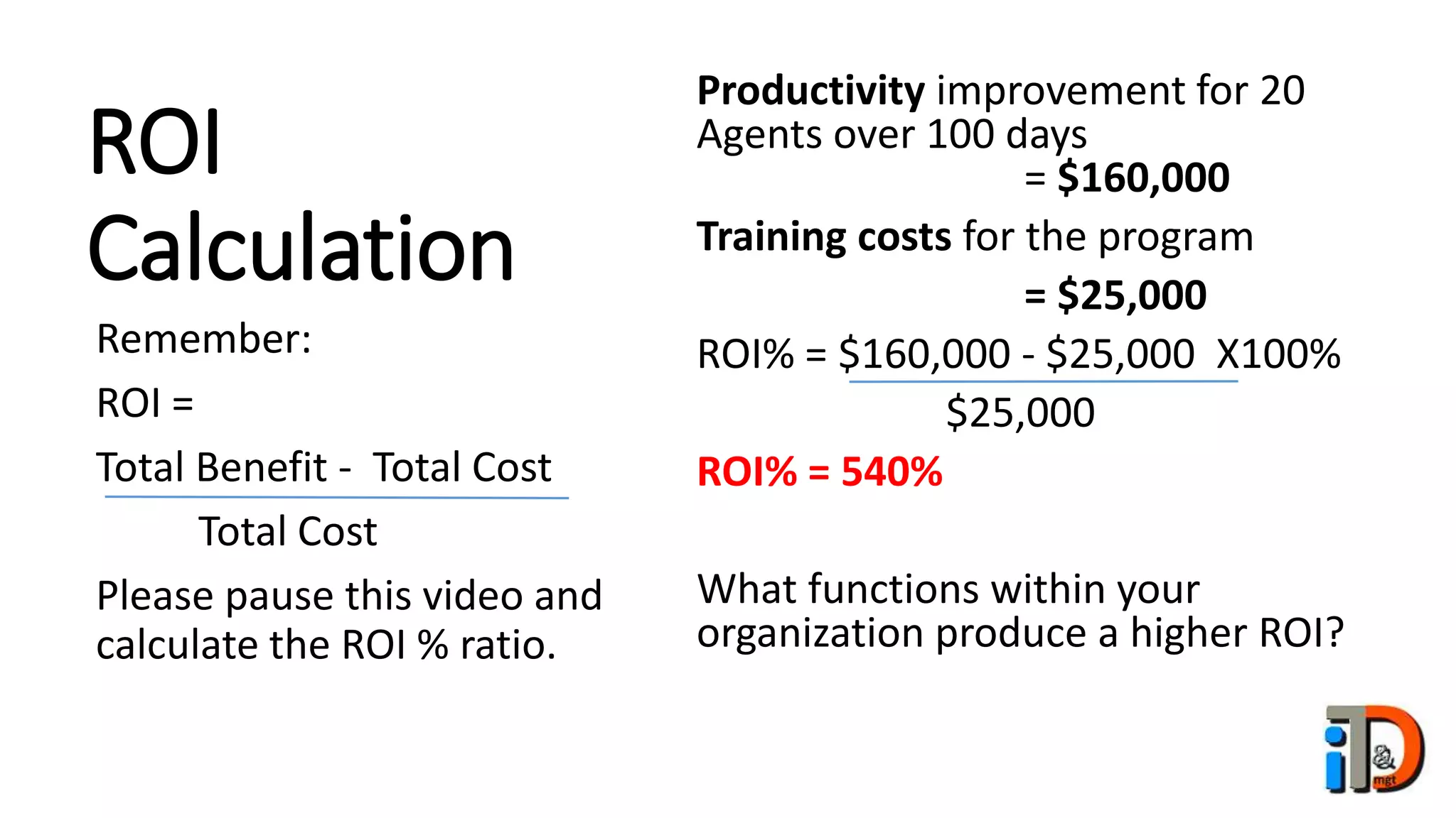 Training calculating roi | PPT