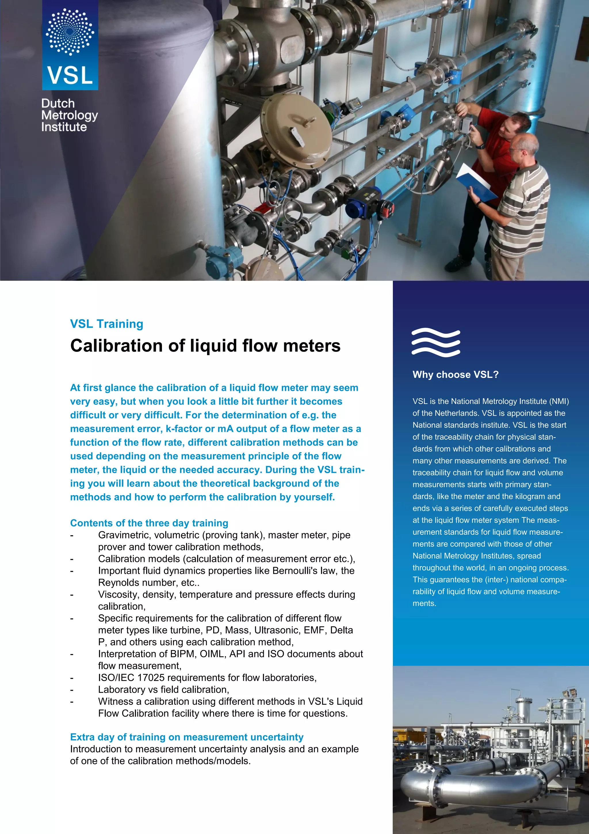 VSL Training calibration liquid flow meters | PDF