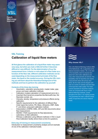 VSL Training calibration liquid flow meters | PDF